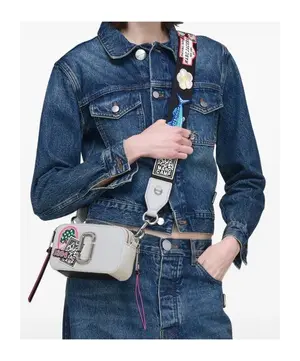 Marc Jacobs Camp Patchwork Denim Snapshot Bag