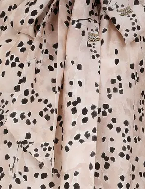 Zimmermann Illustrated Wavy Shirt With V-neck And Tie Detail