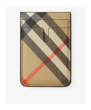 Burberry Check Printed Card Holder - Sand-colored