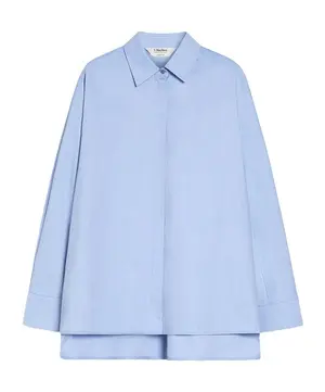 Max Mara Buttoned Long-sleeved Oxford Shirt - Light Blue