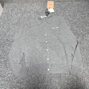 Miu Miu Long Sleeve Button-up Cardigan With Collared Neck