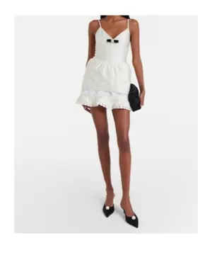 SHUSHU/TONG Lace-trimmed Wool And Silk Minidress