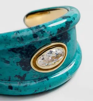 Dior Cubic Zirconia And Stone-effect Resin Cuff Bracelet