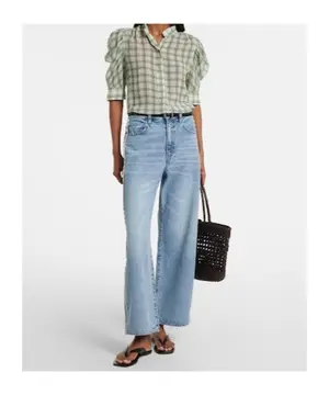 FRAME Crocheted Wide-leg Jeans