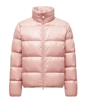 Moncler Abbadia Logo Patch Zip-up Jacket - Pink