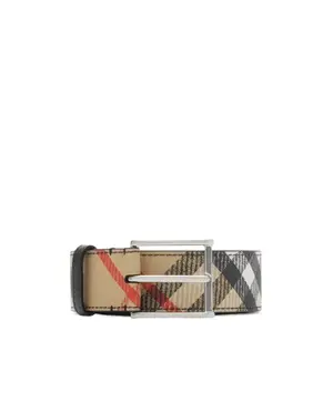 Burberry Check-pattern Buckle Belt - Sand-colored
