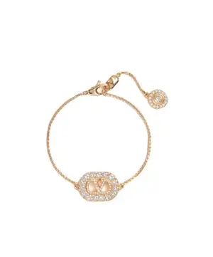 Valentino Garavani Vlogo Signature Metal And Swarovski Crystal Bracelet - Yellow