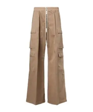 Rick Owens Cotton Flannel Cargo Pants