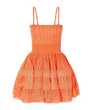 Alaïa Tiered Pointelle-knit Mini Dress
