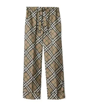 Burberry Checked Drawstring Pyjama Trousers - Bodhi Beige