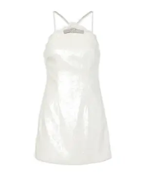 SELF-PORTRAIT Halter-neck Mini Dress - White