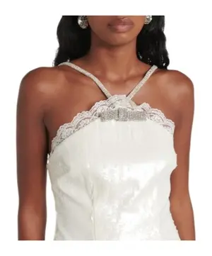 SELF-PORTRAIT Halter-neck Mini Dress