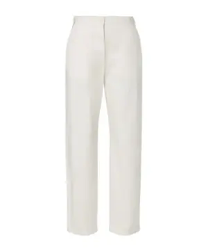 THE ROW Fael Cotton Poplin Straight Leg Pants - White