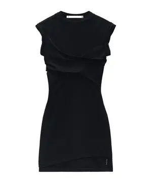 Alexander Wang Sleeveless Layered Twisted Bust Mini Dress - Black