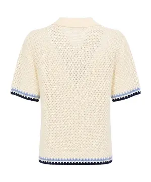 MC2 SAINT BARTH Embroidered Open-knit Polo Shirt