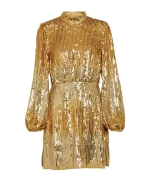 Rixo Sequin Embellished Dress - Nude