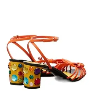 Dolce & Gabbana Keira Embellished Leather Sandals