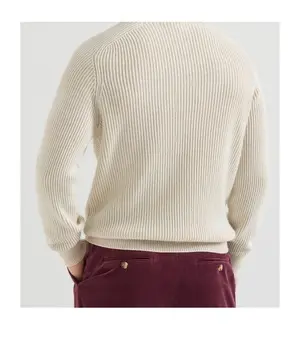Brunello Cucinelli Ribbed Mock Neck Knitted Jumper - Panama