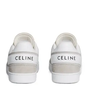Celine Trainer Low Lace-up Sneaker In Suede Calfskin And Calfskin