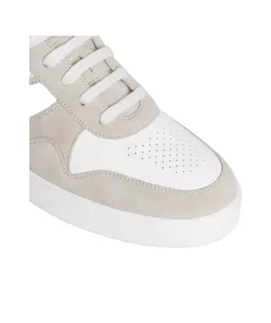 Celine Trainer Low Lace-up Sneaker In Suede Calfskin And Calfskin