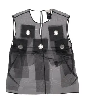 MERYLL ROGGE Sleeveless Top With Eyelets And Fringe