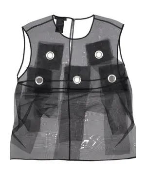 MERYLL ROGGE Sleeveless Top With Eyelets And Fringe