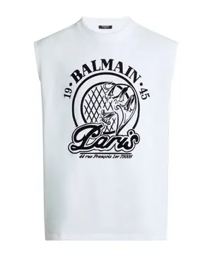 Balmain Flocked Quilted Tank Top