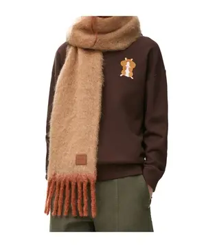 Loewe Logo-patch Fringed Scarf