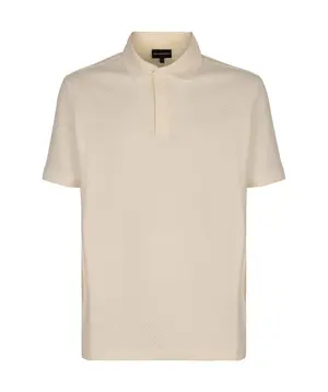 Emporio Armani Textured Polo Shirt - Nude