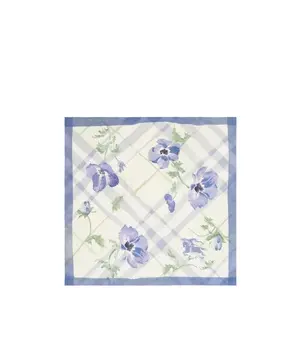 Burberry Watercolour Check Silk Scarf - Blue