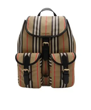 Burberry Icon Stripe Nylon Backpack - Brown