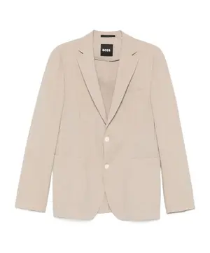 Hugo Boss Micro-patterned Stretch Slim-fit Suit Jacket - Beige