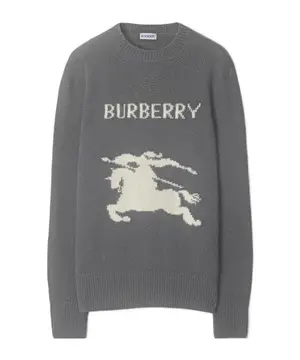 Burberry Ekd Intarsia-knit Crewneck Jumper - Grey