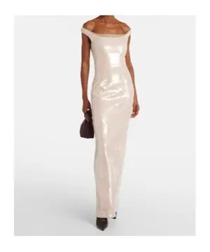 Roland Mouret Sequined Off-shoulder Gown