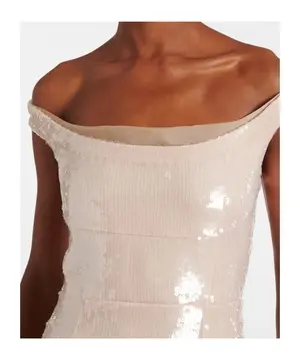 Roland Mouret Sequined Off-shoulder Gown