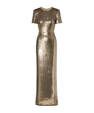 Roland Mouret Sequined Gown With Crystal Embellishments - Brown