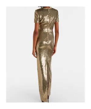 Roland Mouret Sequined Gown With Crystal Embellishments