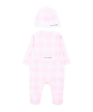 Marc Jacobs Checked-pattern Collared Babygrow Set