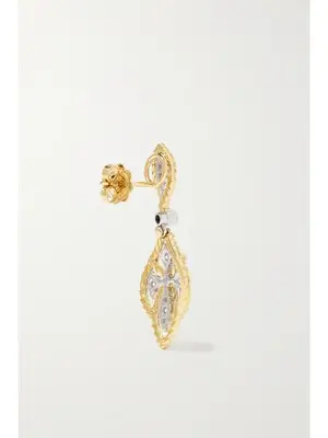 Buccellati Toilée 18-karat Yellow And White Diamond Earrings
