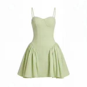 Mac Duggal Spaghetti Strap Sweetheart Neck Mini Dress - Green
