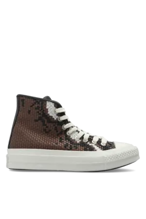CONVERSE First String' Collection High-top Snakeskin-effect Leather Sneakers