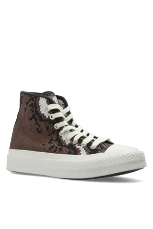 CONVERSE First String' Collection High-top Snakeskin-effect Leather Sneakers