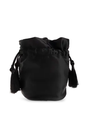 BY MALENE BIRGER Satin Drawstring Bucket Bag With Tassels