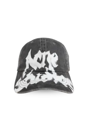 Acne Studios Cotton Baseball Cap With Graffiti Print