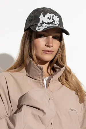 Acne Studios Cotton Baseball Cap With Graffiti Print