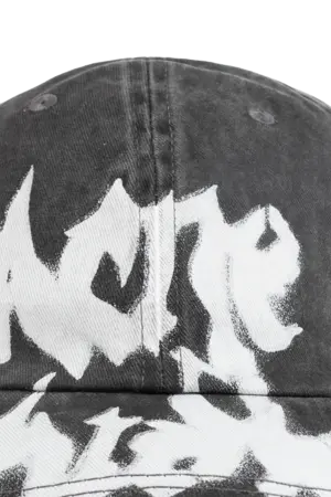 Acne Studios Cotton Baseball Cap With Graffiti Print