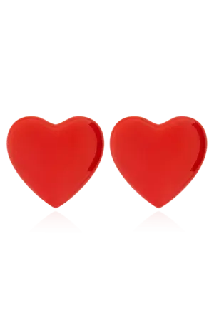 Moschino Heart Motif Clip-on Earrings - Red