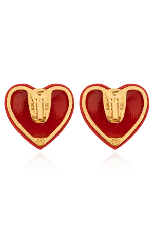 Moschino Heart Motif Clip-on Earrings