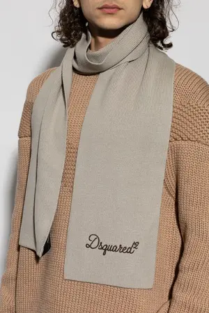 Dsquared2 Wool Scarf With Embroidered Logo