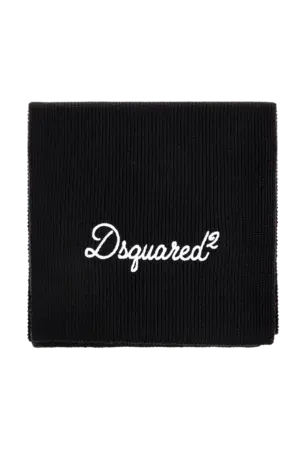 Dsquared2 Wool Scarf With Embroidered Logo